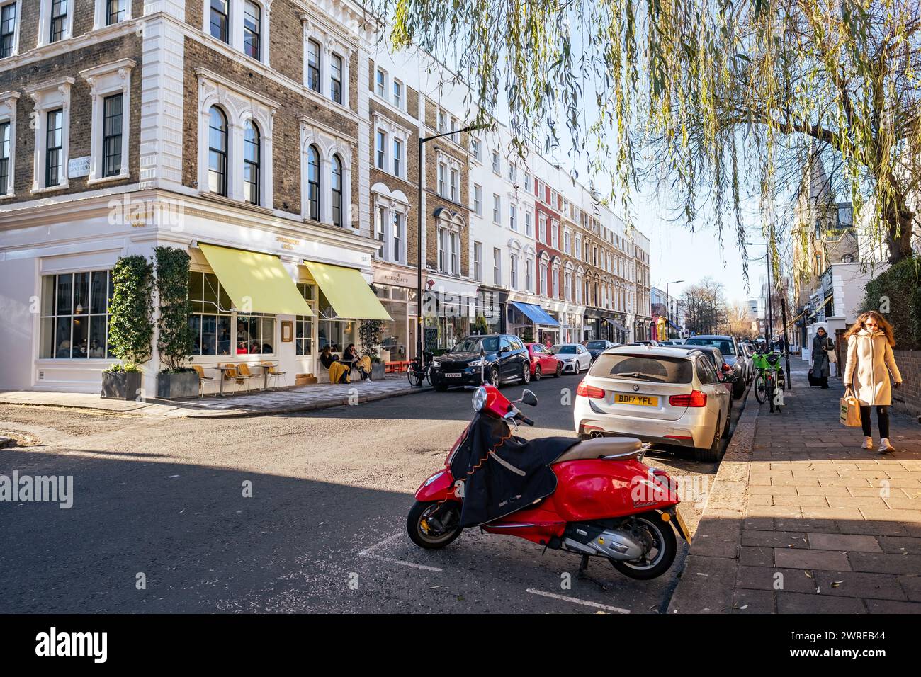 London- January 2024: Westbourne Grove high street shops in Notting ...