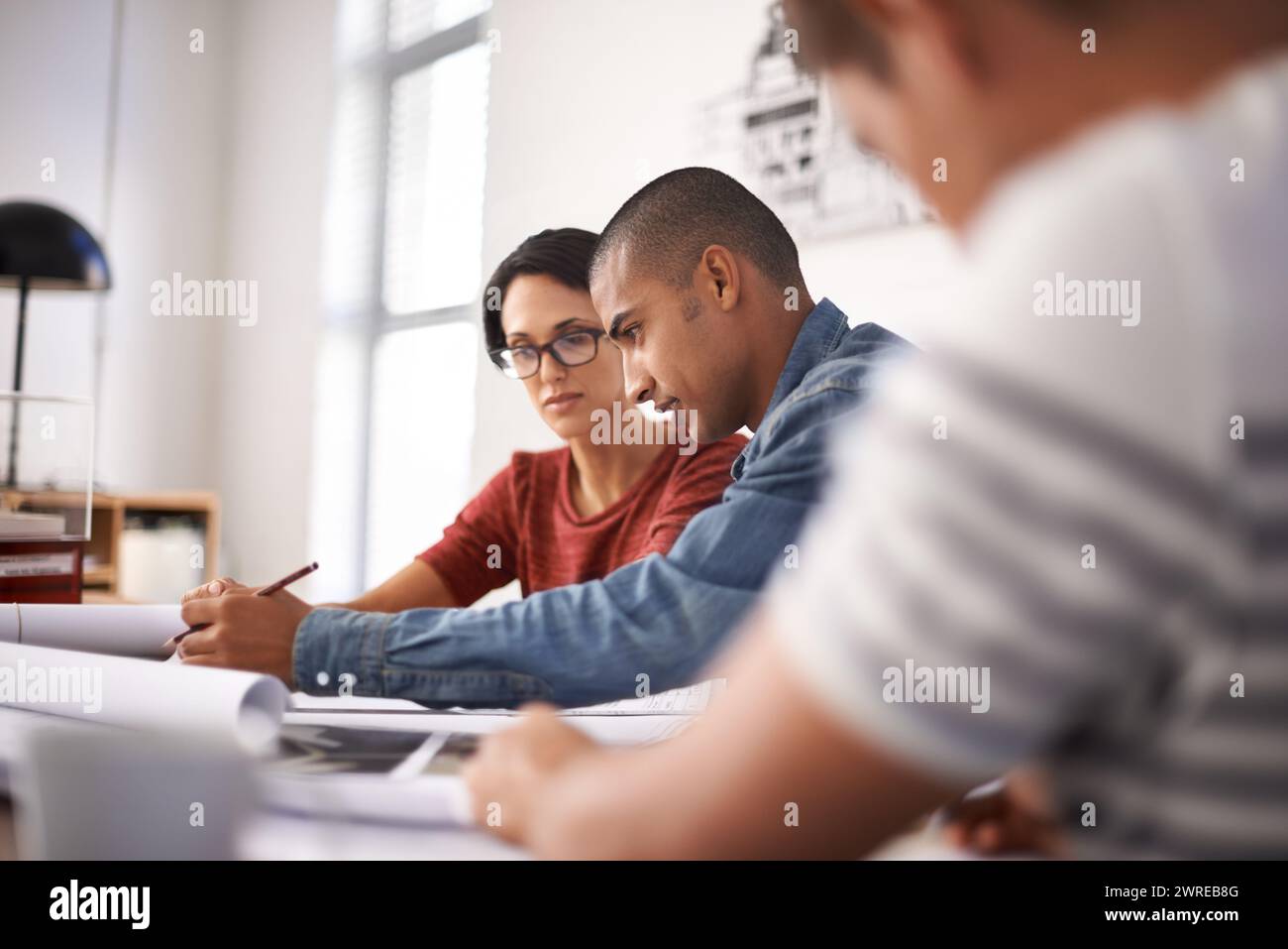 Architecture, business people and meeting with blueprint, ideas and ... Architecture, business people and meeting with blueprint, ideas and ...