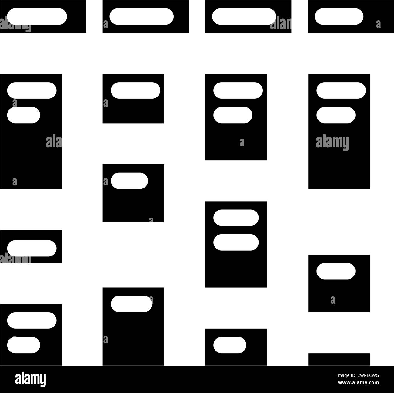 blocking time management glyph icon vector illustration Stock Vector ...