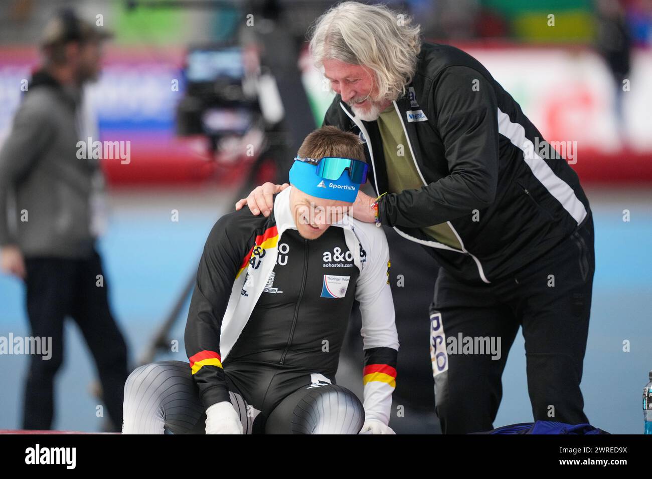 Inzell, Germany. 10th Mar, 2024. INZELL, GERMANY - MARCH 10: Felix Maly of Germany, Peter ...