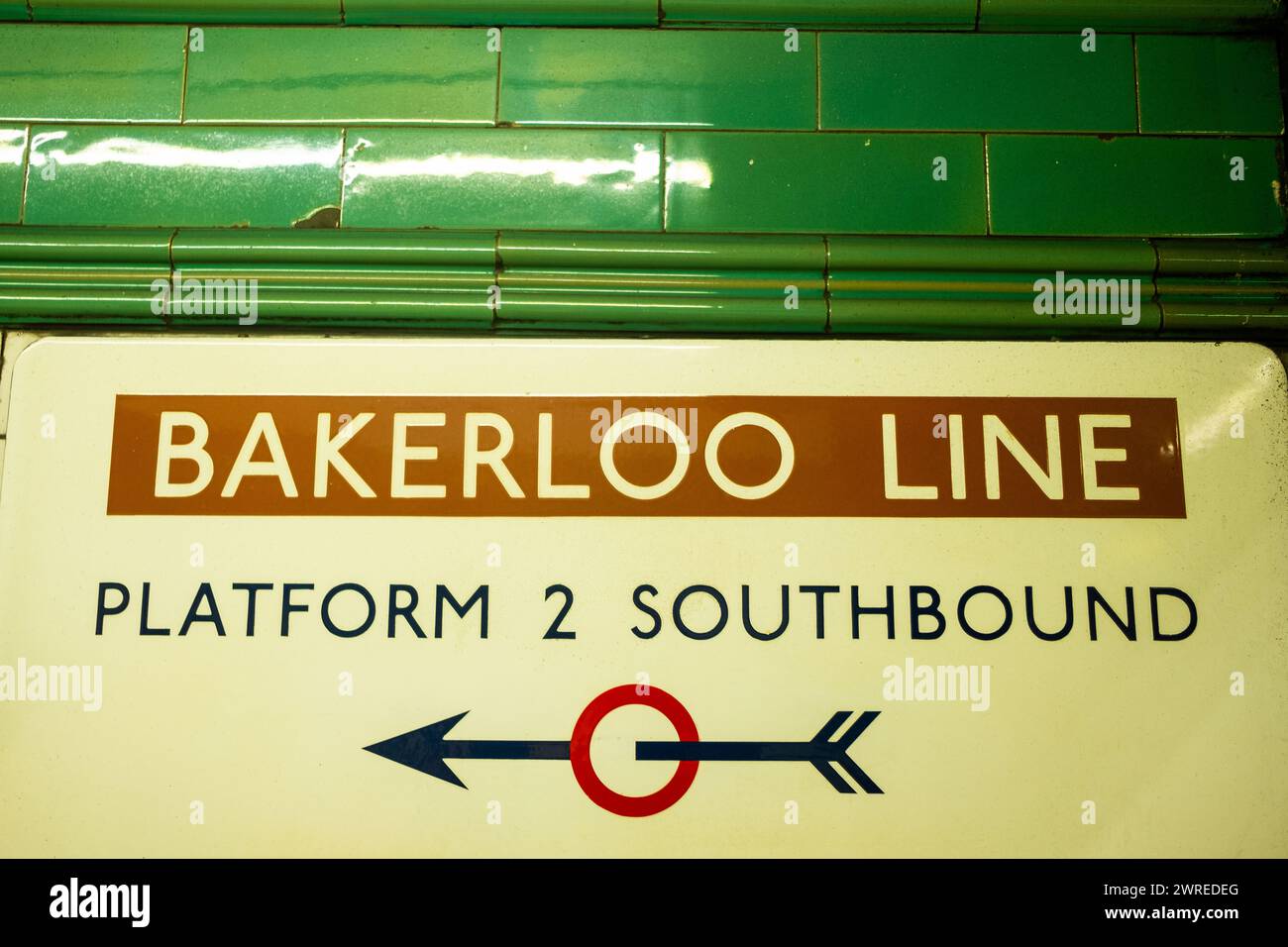 LONDON- JANUARY 24, 2024: Bakerloo Line sign at Warwick Avenue ...