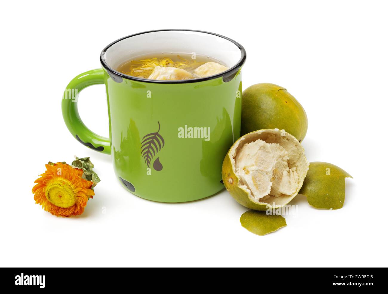 Golden Luo Han Guo on white background Stock Photo - Alamy