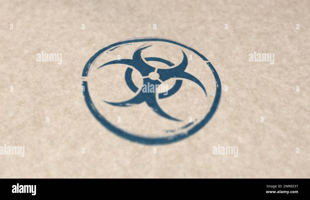 Biohazard warning stamp icons in few color versions. Biological hazard ...