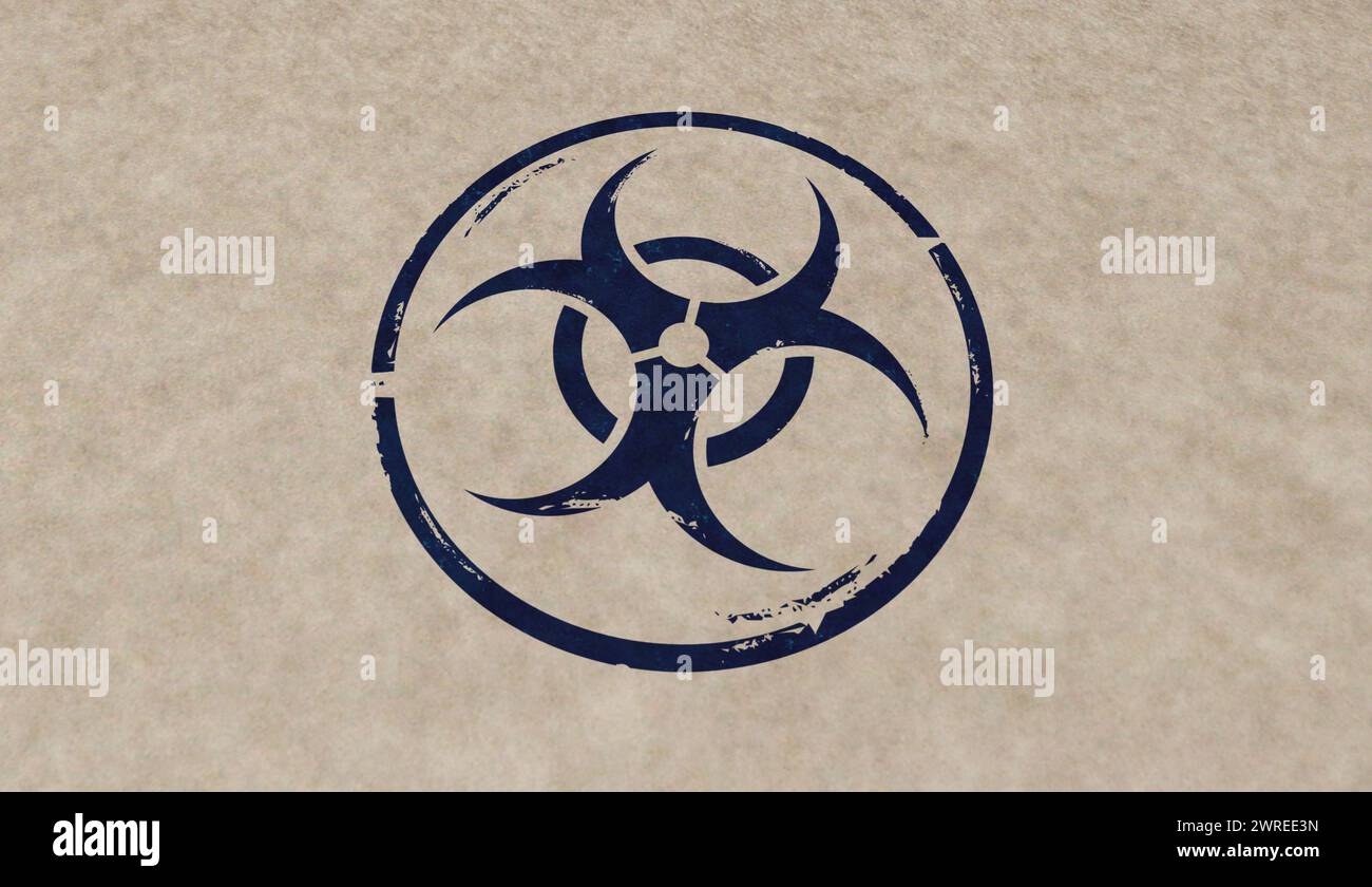 Biohazard warning stamp icons in few color versions. Biological hazard ...