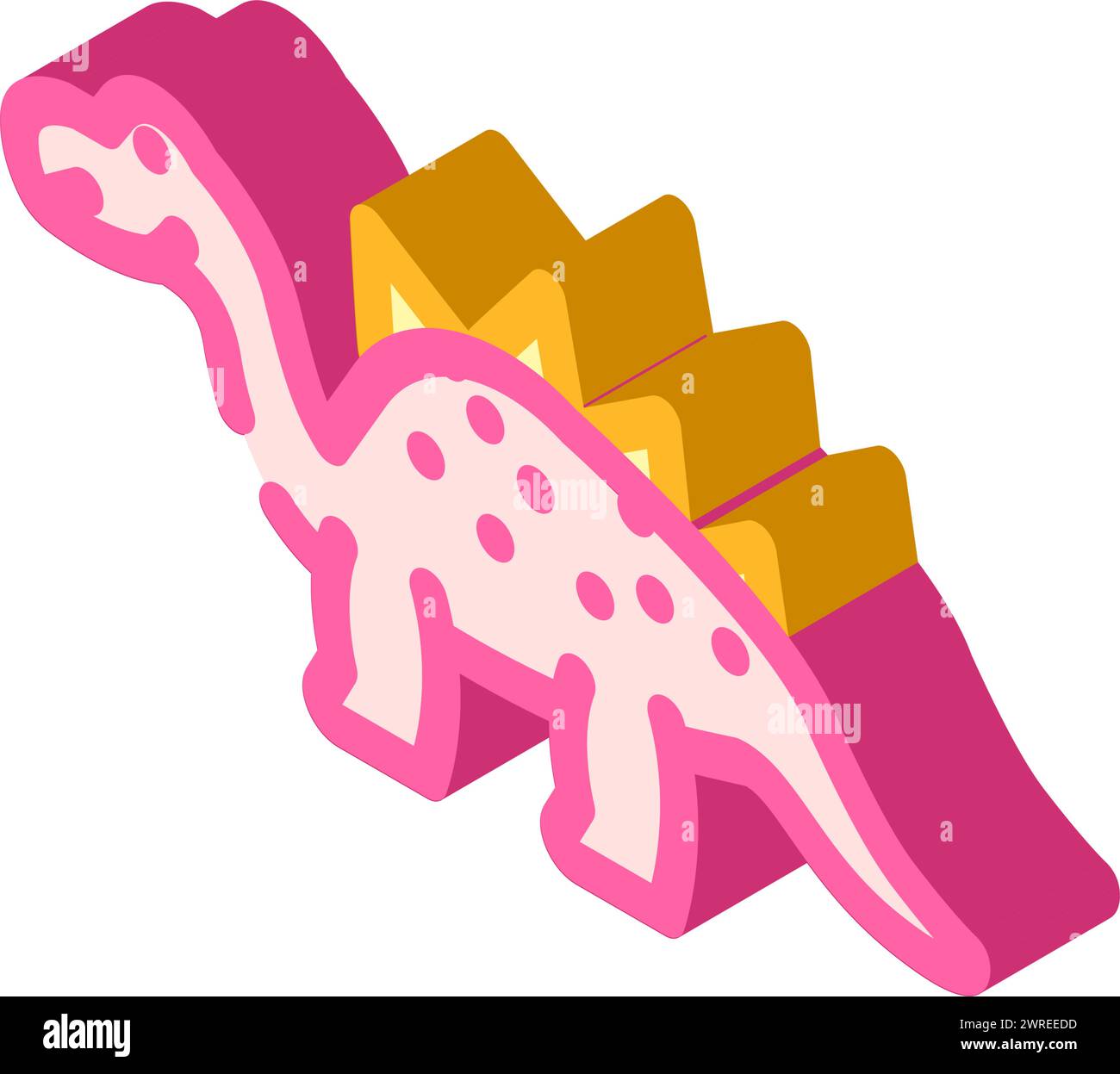stegosaurus dinosaur animal isometric icon vector illustration Stock ...