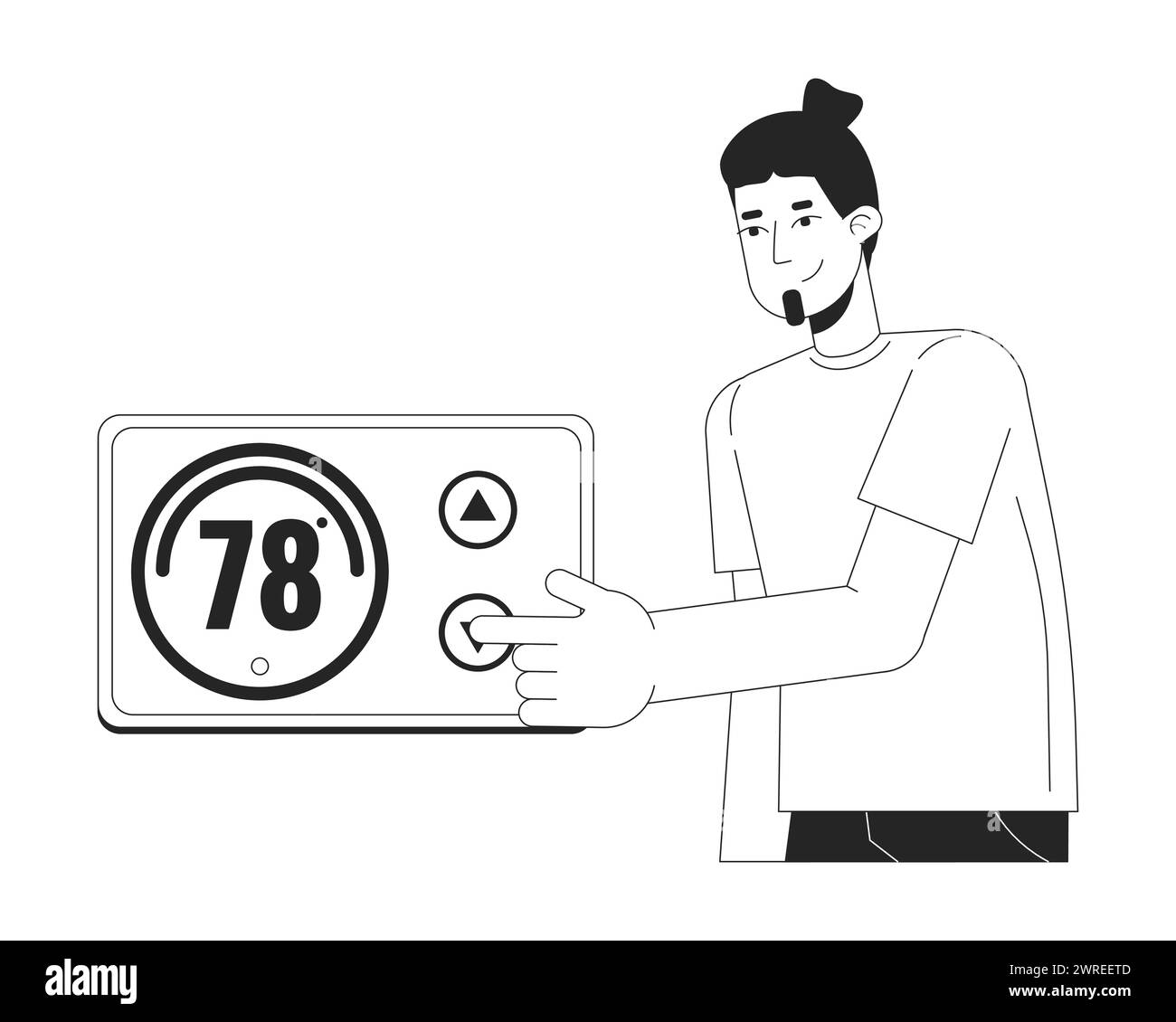 Thermostat man house Stock Vector Images - Alamy