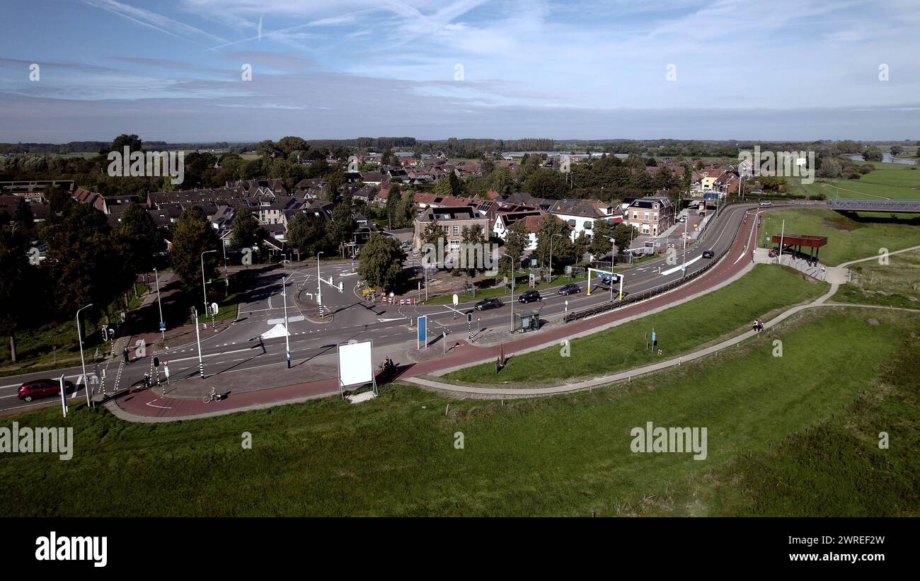 Dutch landscape aerial countryside suburb small town residential ...