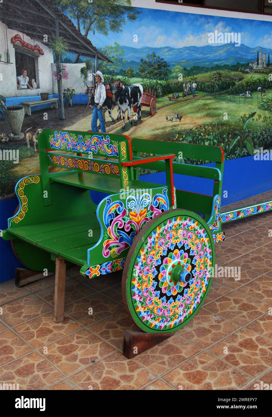 Ox cart, Sarchi, Central Highlands, Costa Rica. Sarchi is a city in ...