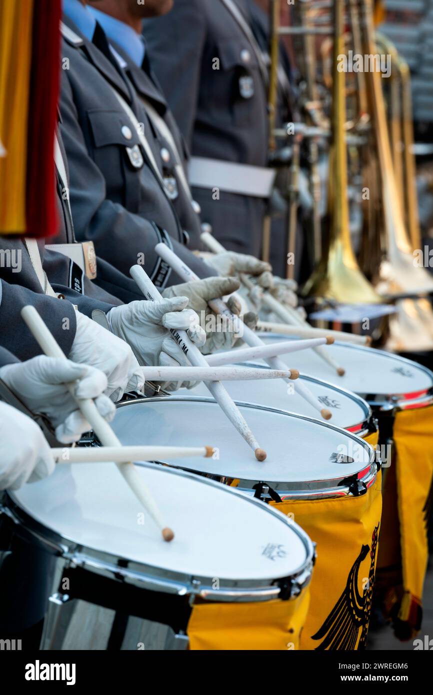 Army soldiers of the Staff Music Corps photographed as part of a state ...