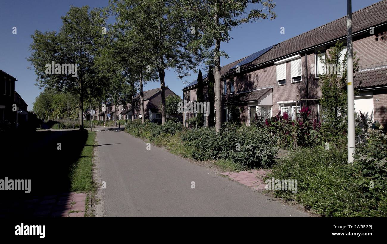 Dutch landscape aerial countryside suburb small town residential ...
