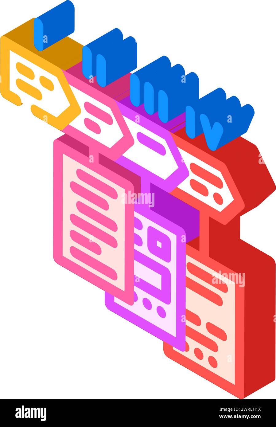 content organization technical writer isometric icon vector illustration Stock Vector Image ...