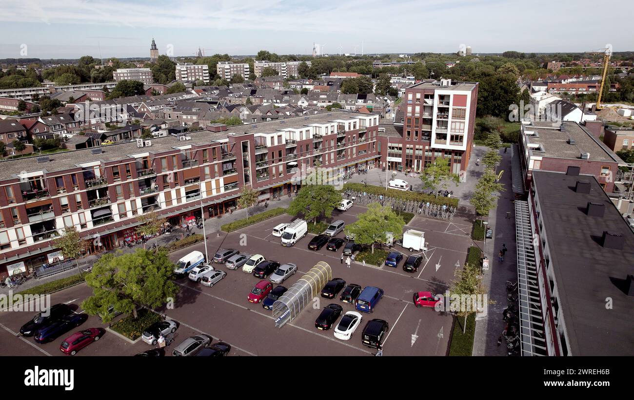 Dutch landscape aerial countryside suburb small town residential ...