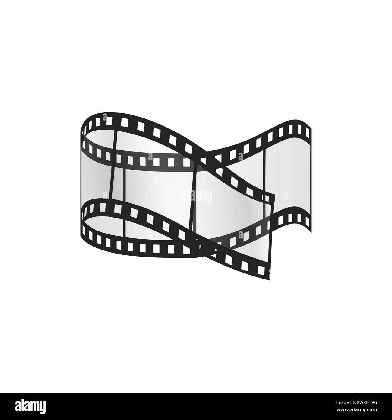 3D film strip, folded transparent blank filmstrip for photo and video ...