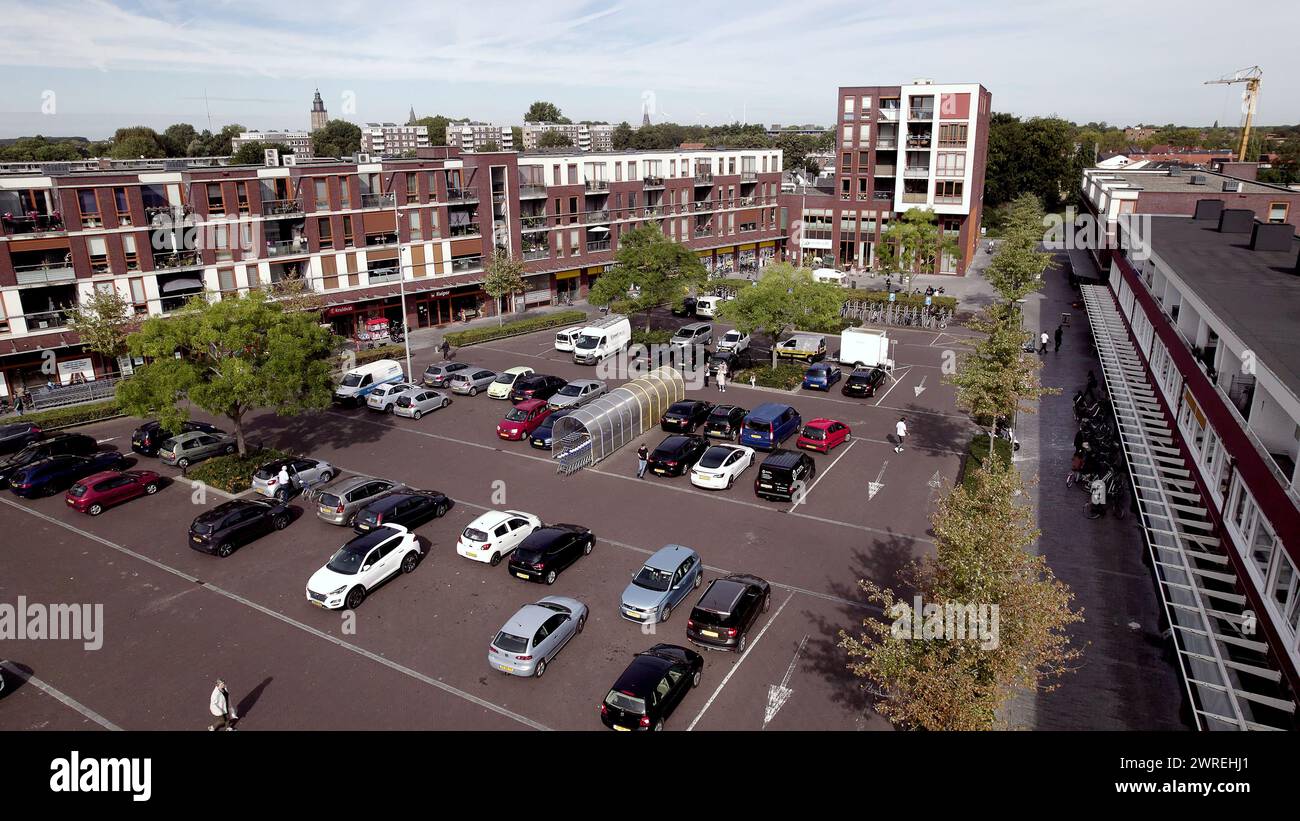 Dutch landscape aerial countryside suburb small town residential ...