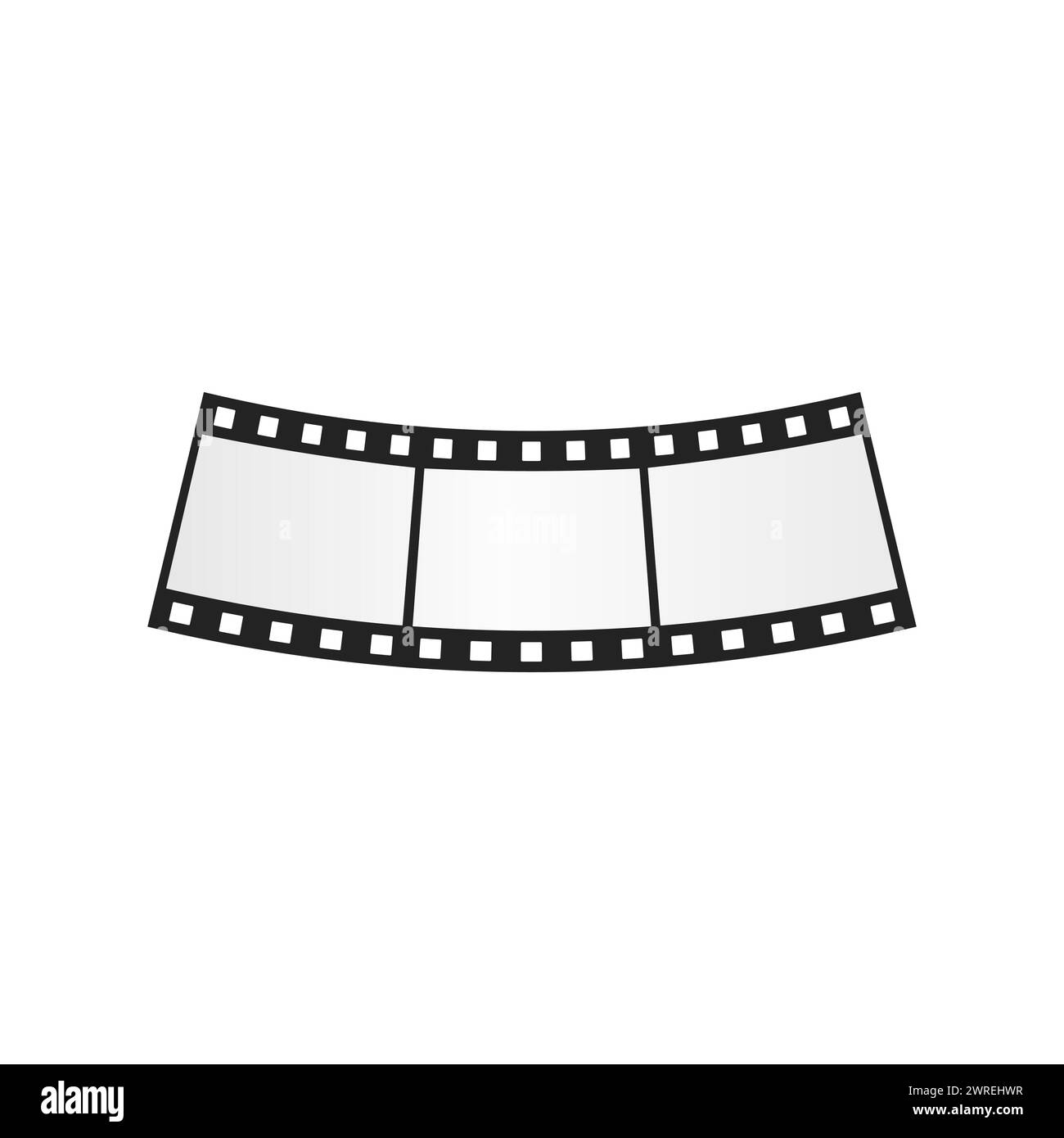 3D film strip tape cut into three frame pieces, filmstrip wave vector ...