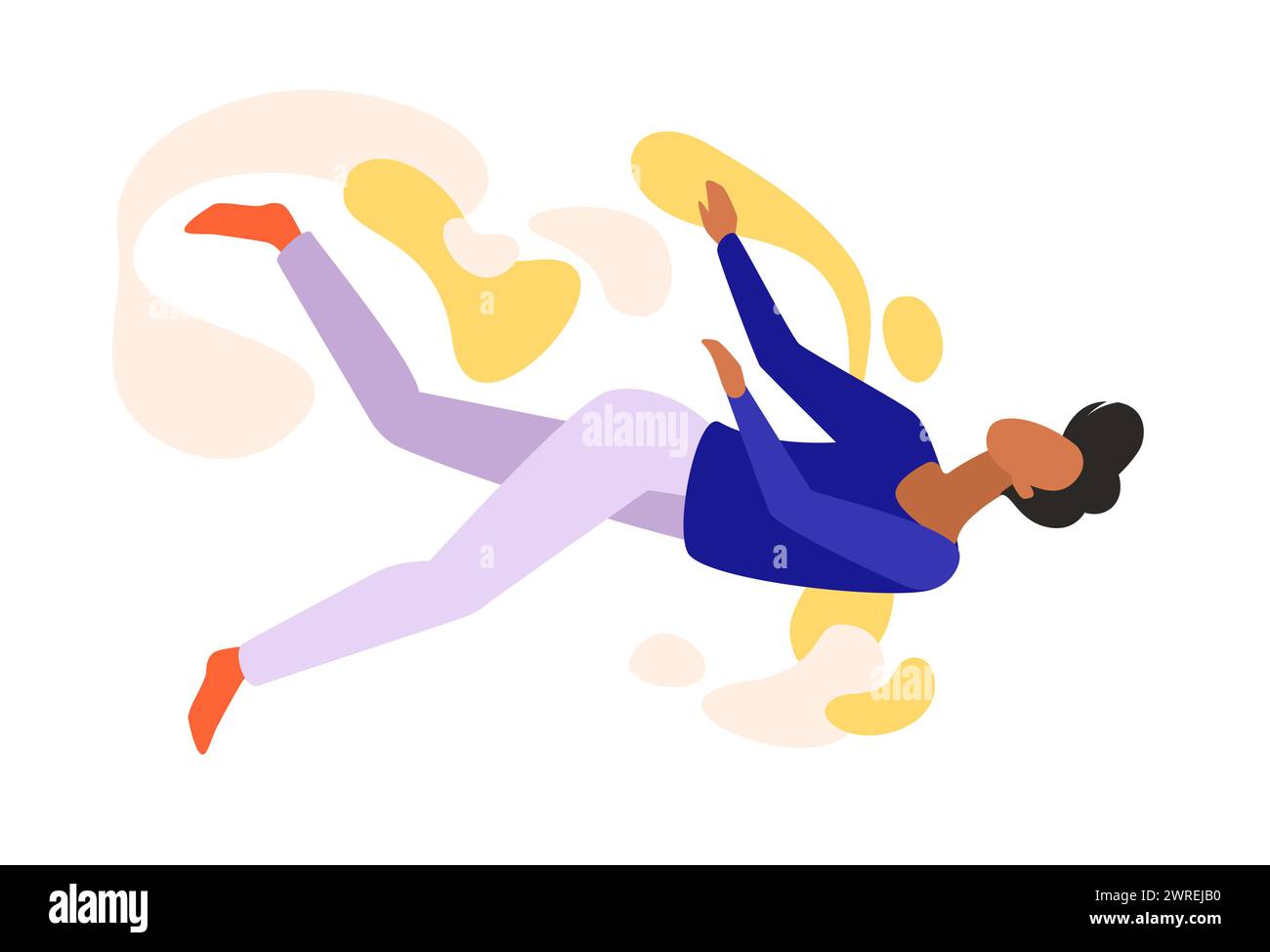 Free young man floating in air, dreamer in creative strange flight of ...