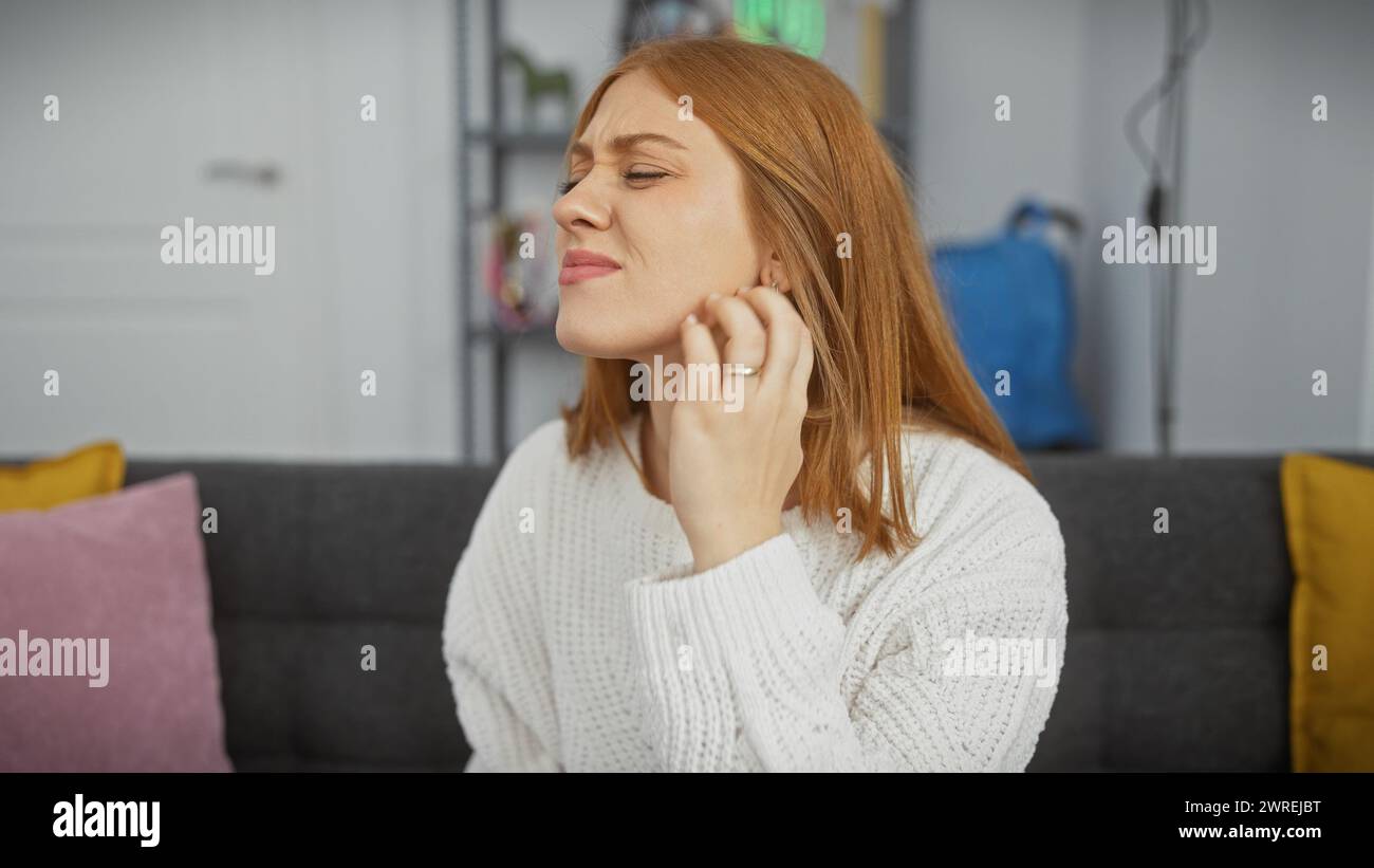 Woman scratching with discomfort hi-res stock photography and images ...