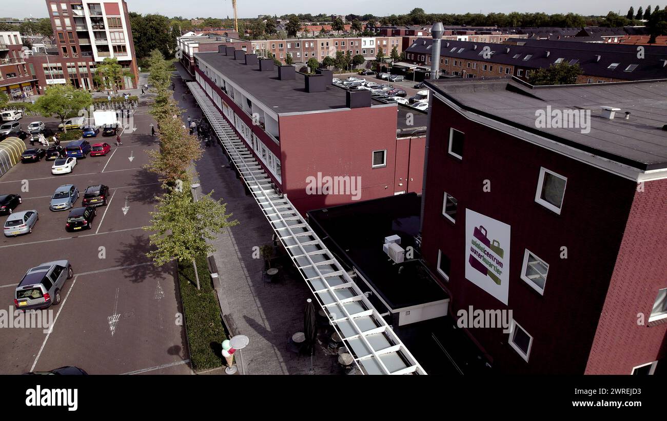 Dutch landscape aerial countryside suburb small town residential ...