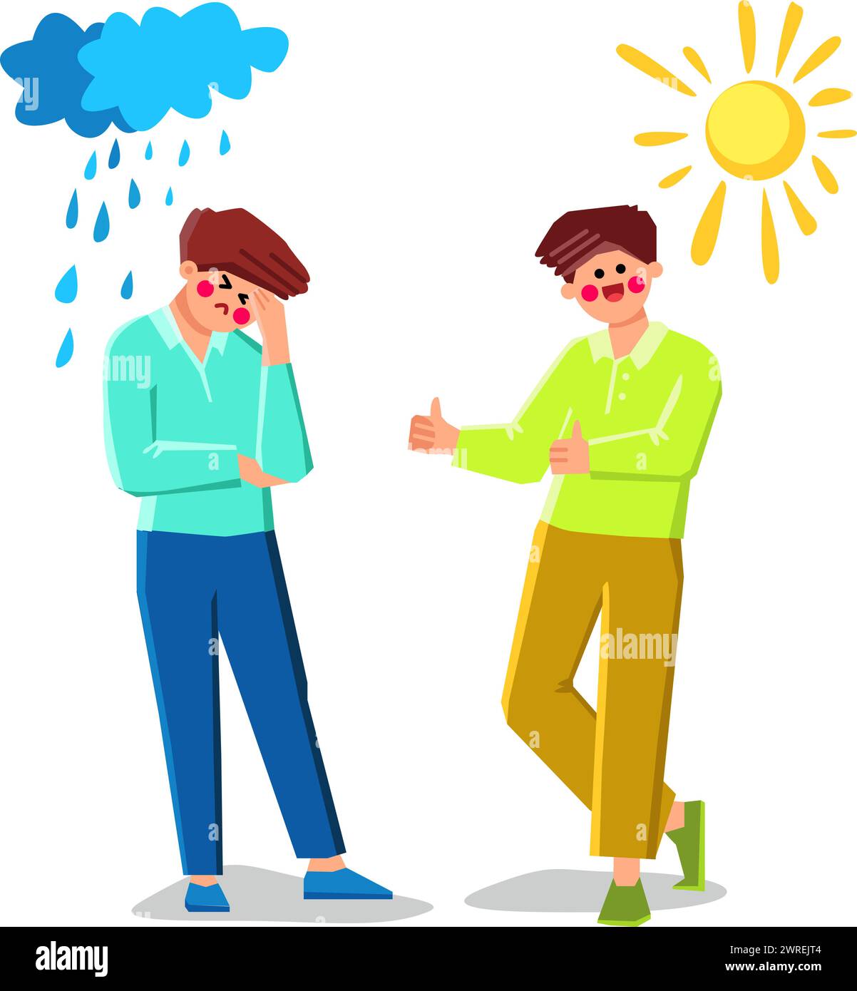 men sad happy mood man vector Stock Vector Image & Art - Alamy