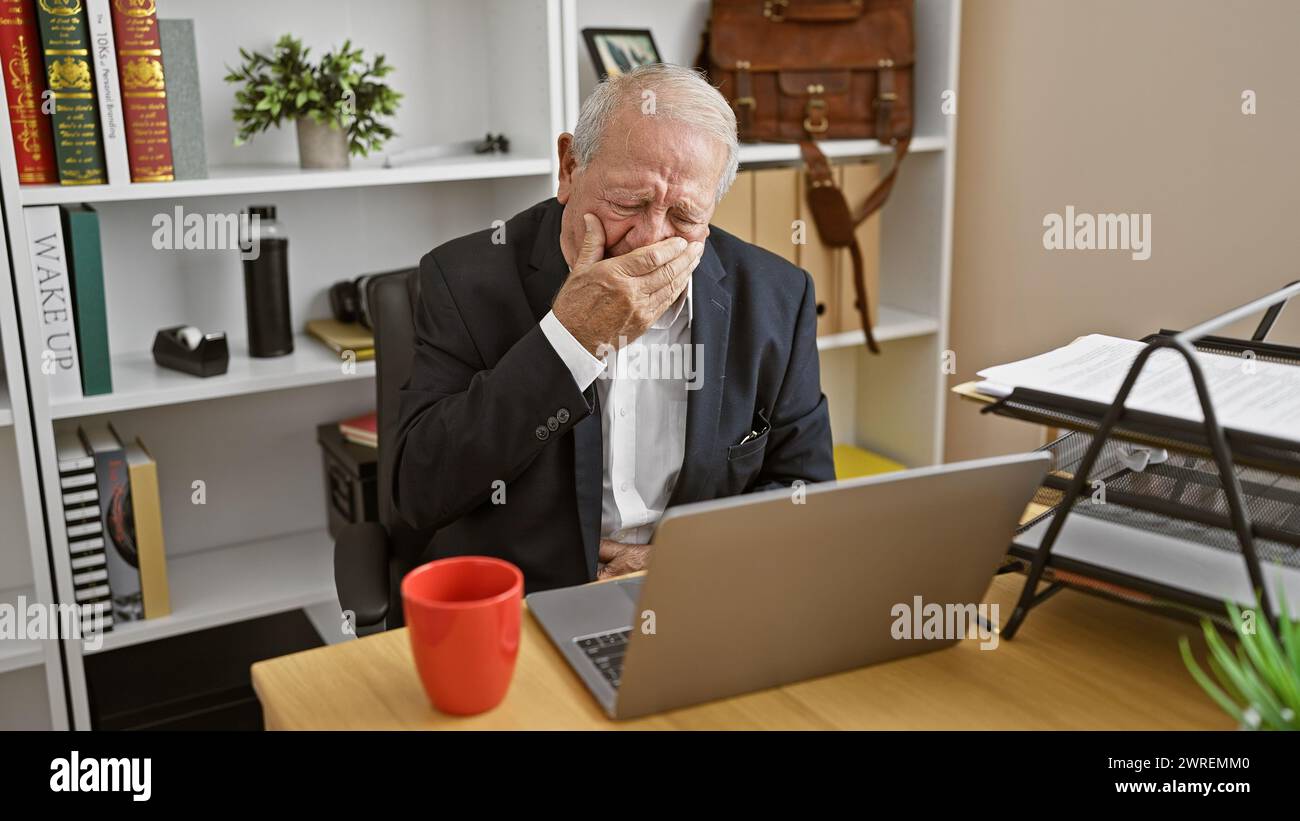 The struggle is real - senior business man forced to work sick at the ...