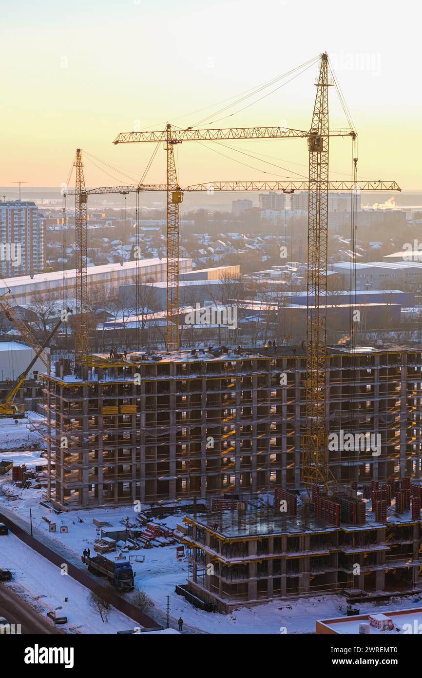 Construction of modern high-rise residential buildings. Timelapse Stock ...