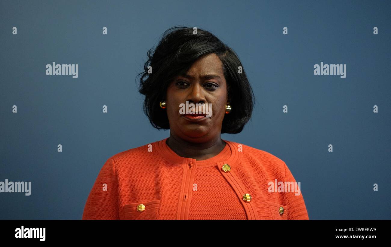 Philadelphia Mayor Cherelle Parker takes part in a news conference in ...