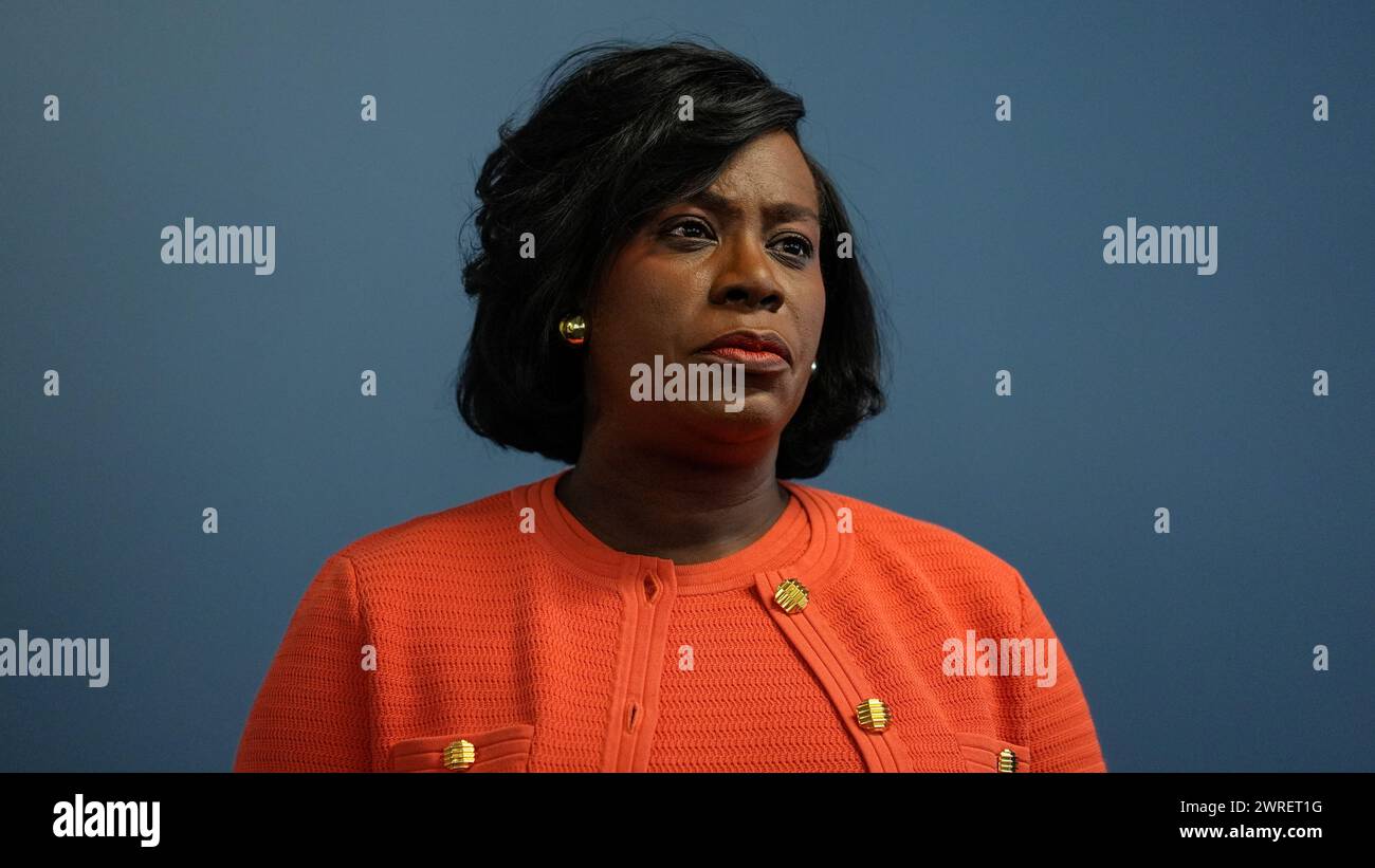 Philadelphia Mayor Cherelle Parker takes part in a news conference in ...