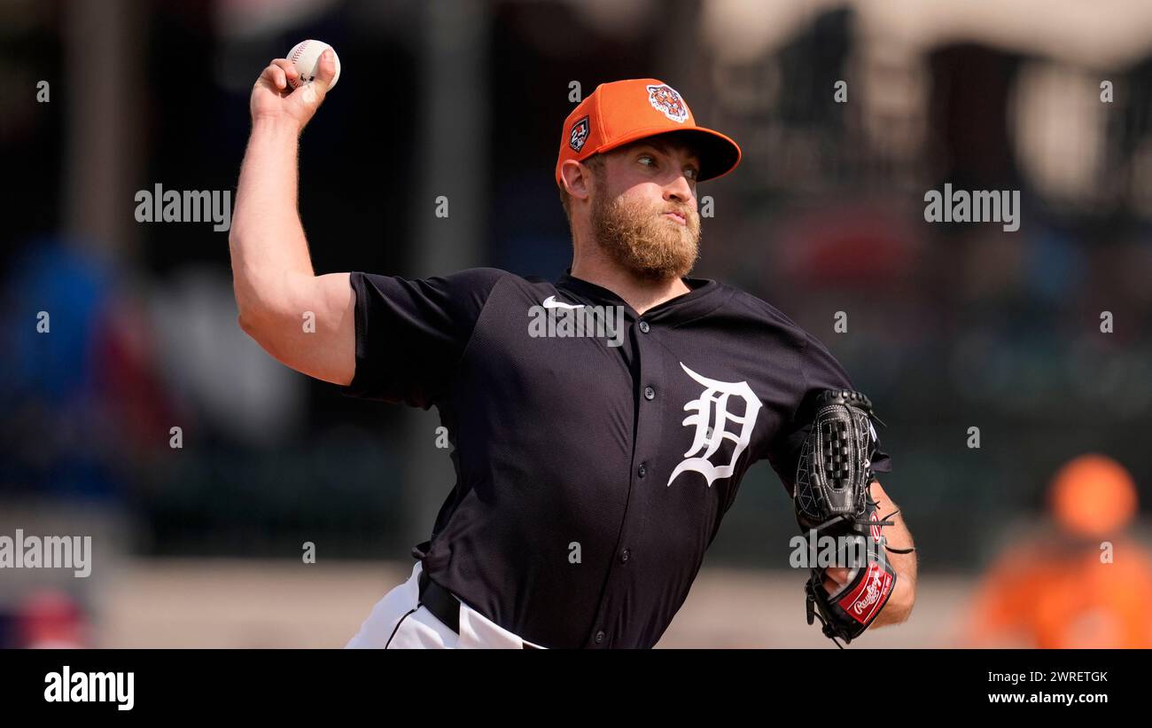 Detroit Tigers relief pitcher Will Vest throws during the sixth inning ...