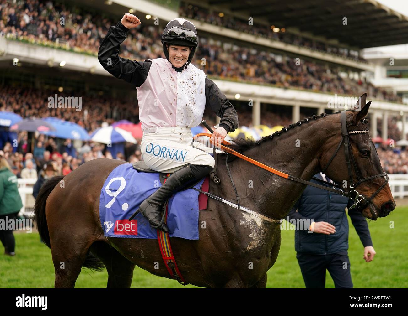 Slade Steel ridden by Rachael Blackmore after winning the Sky Bet ...