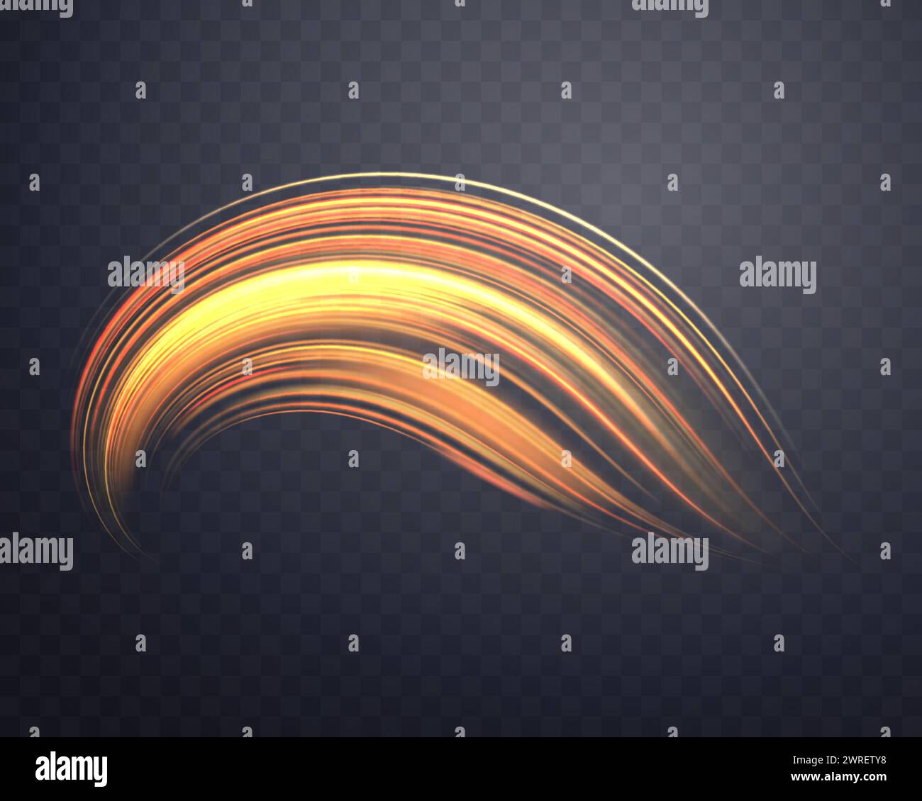 Glowing orange lines. Neon realistic energy speed. Abstract light ...