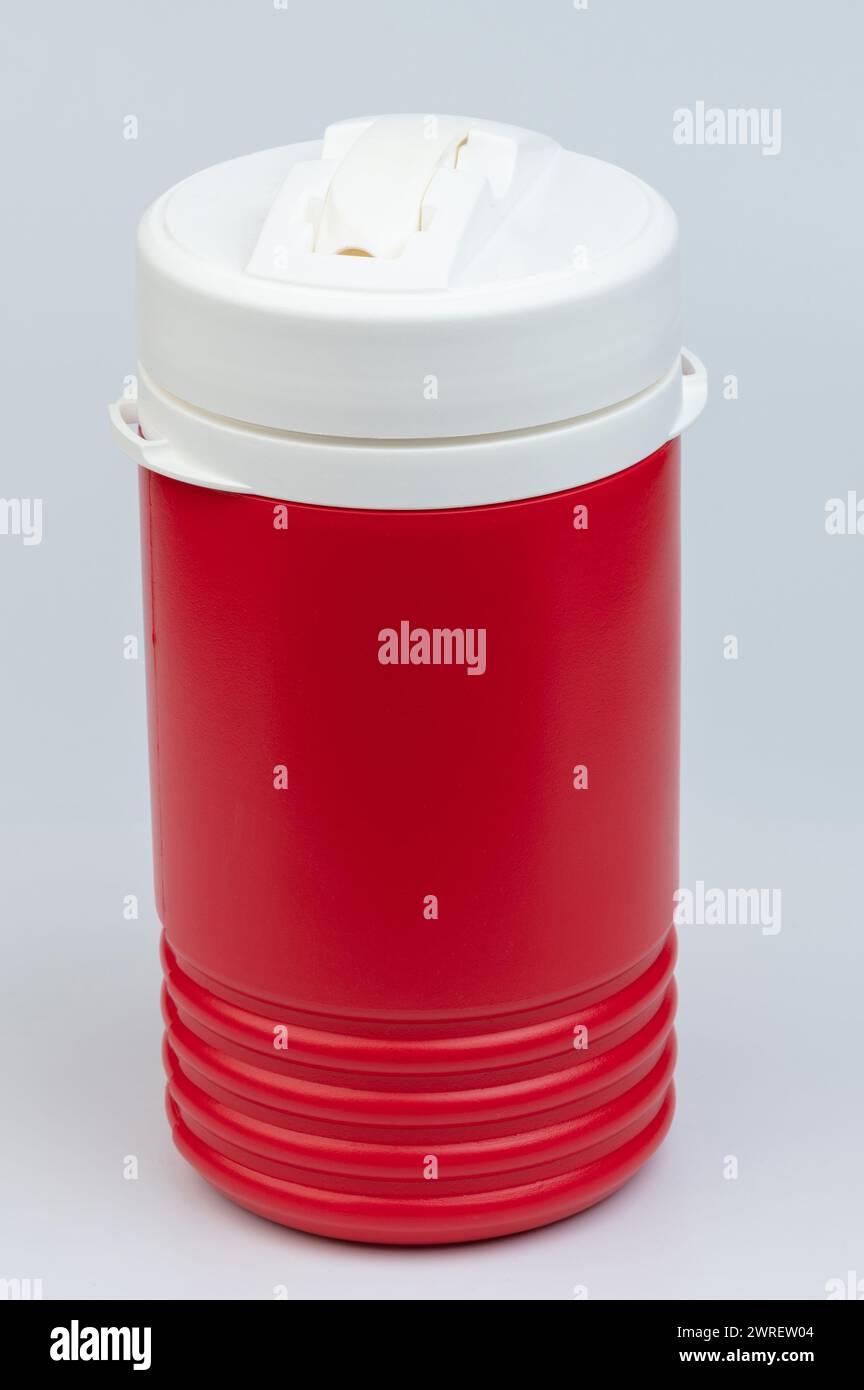 Red plastic cup mug isolated on white studio background Stock Photo - Alamy