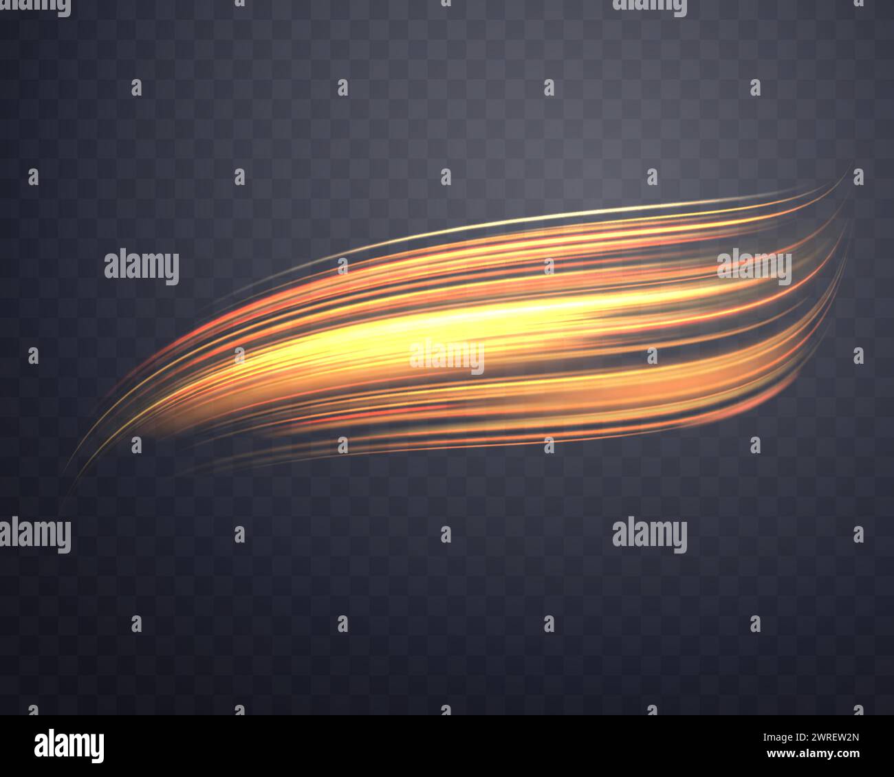 Glowing orange lines. Neon realistic energy speed. Abstract light ...