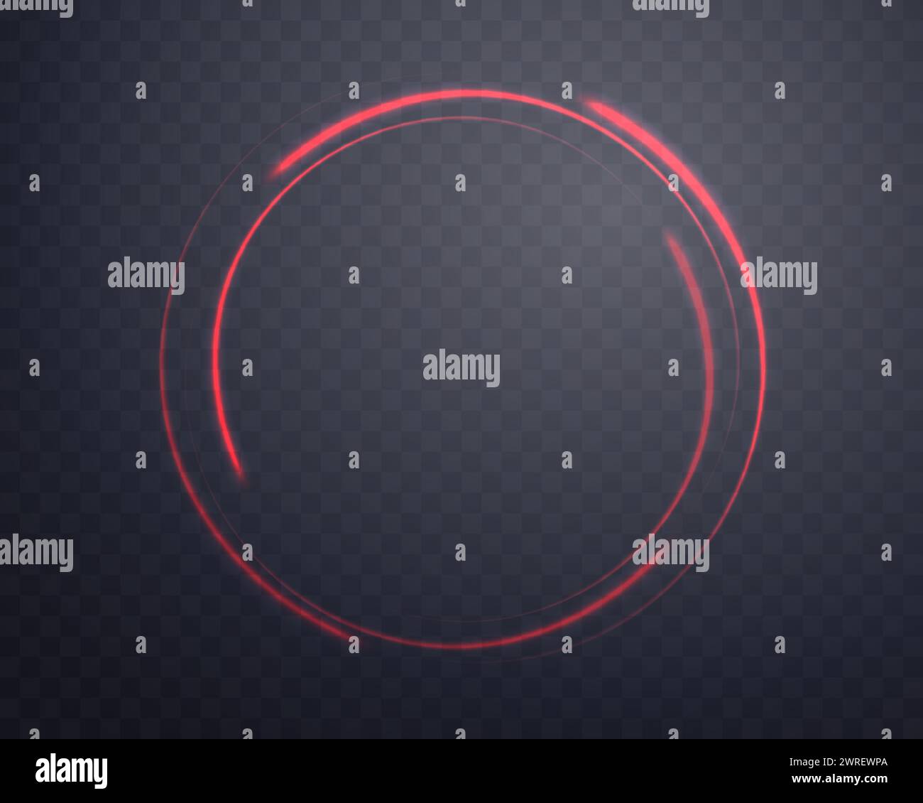 Red magic ring with glowing. Neon realistic energy flare halo ring ...