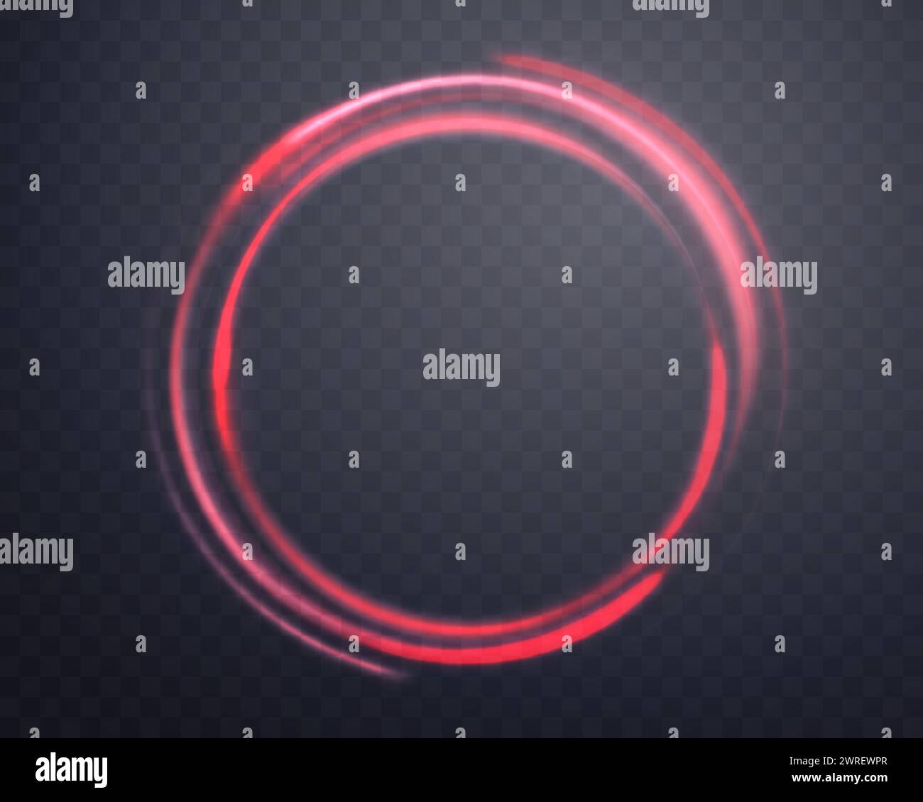 Red magic ring with glowing. Neon realistic energy flare halo ring ...