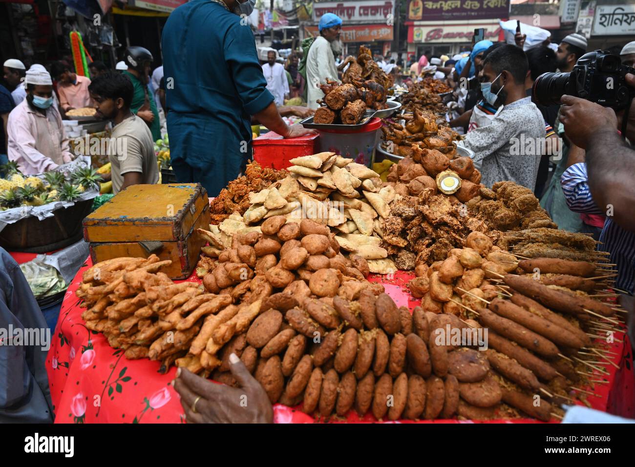 Street vendor sells iftar foods for breaking the daytime fast of holy ...