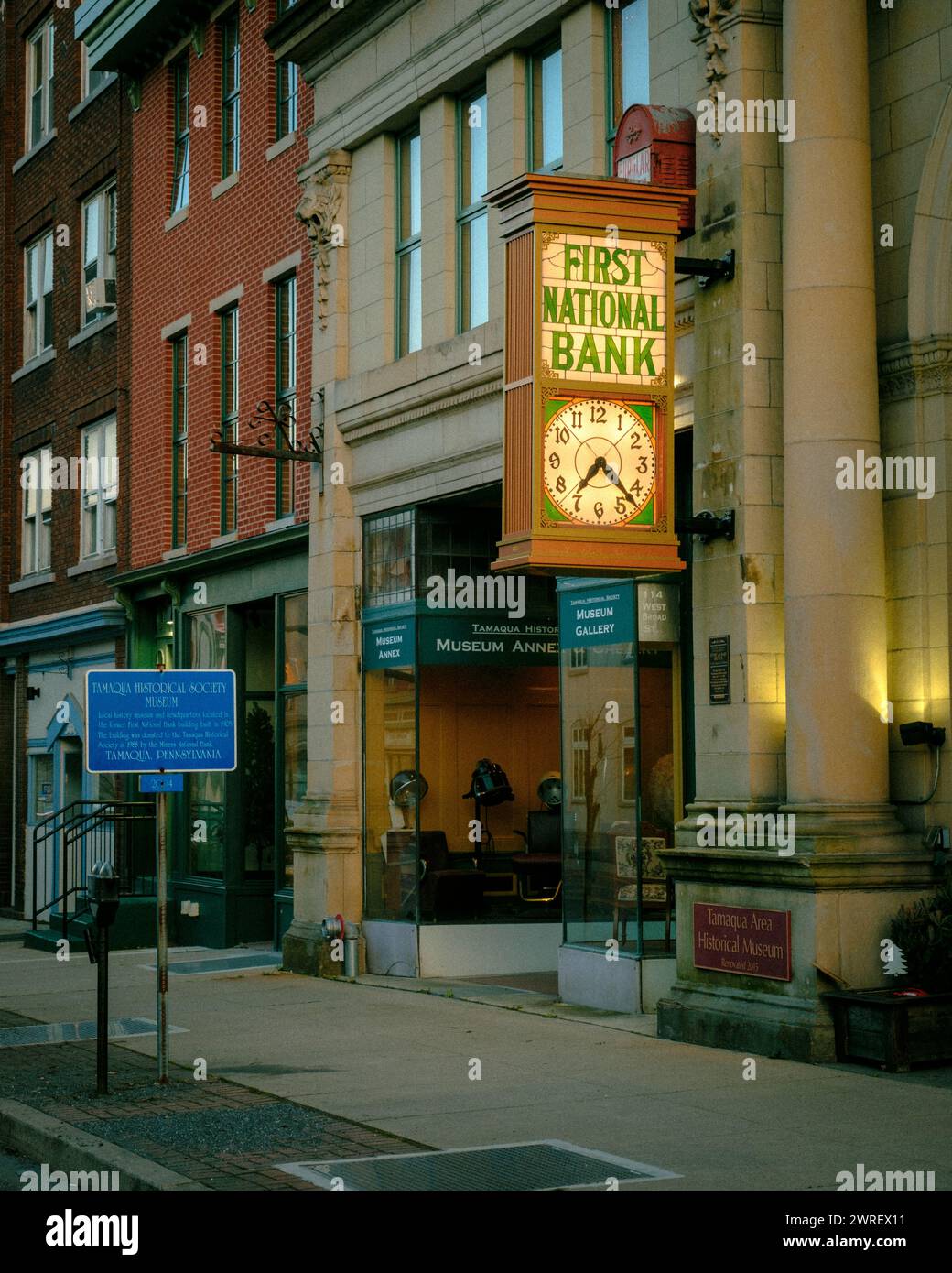 First National Bank clock, Tamaqua, Pennsylvania Stock Photo - Alamy