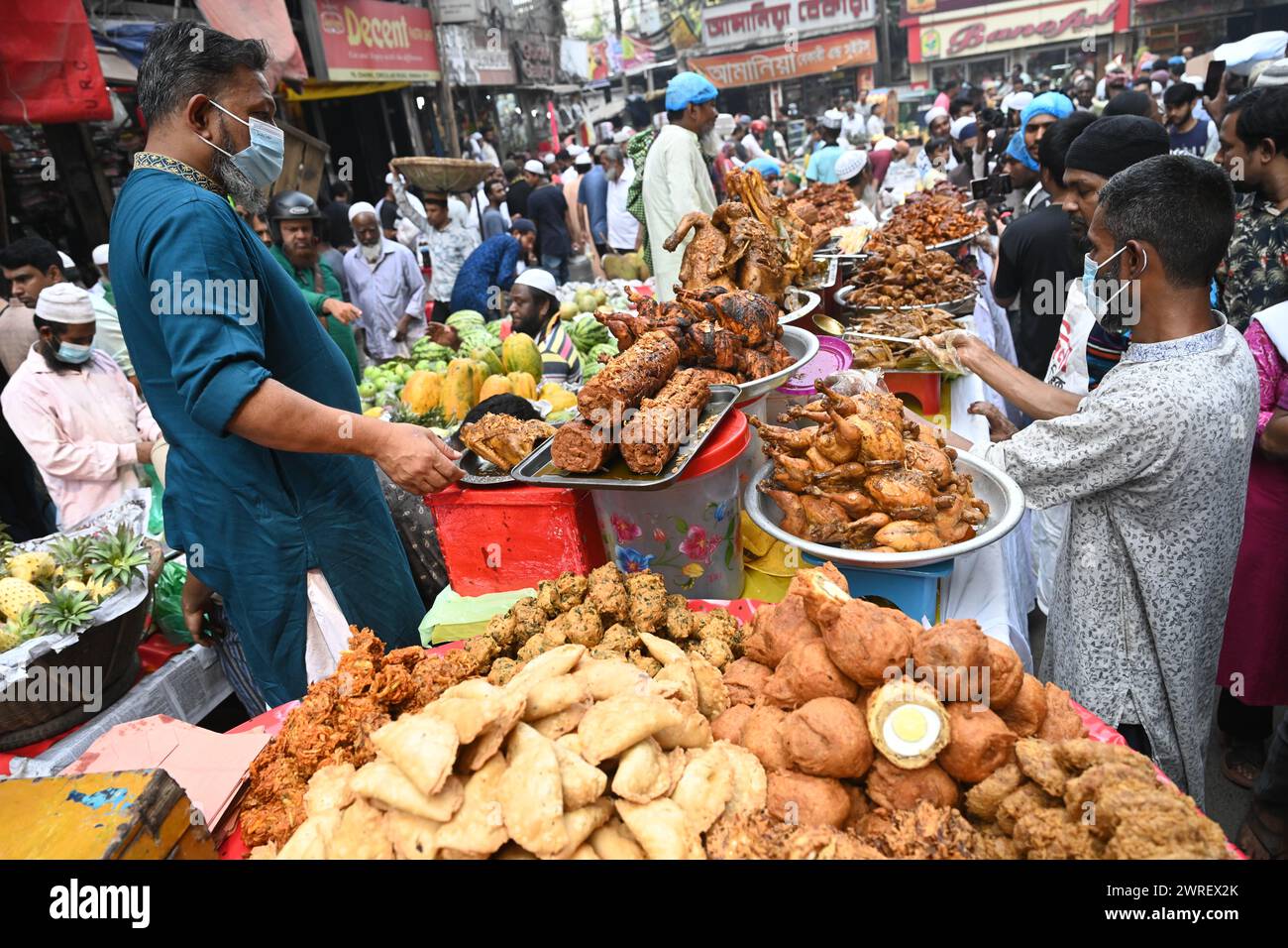 Street vendor sells iftar foods for breaking the daytime fast of holy ...