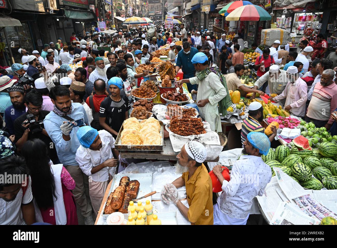 Street vendor sells iftar foods for breaking the daytime fast of holy ...