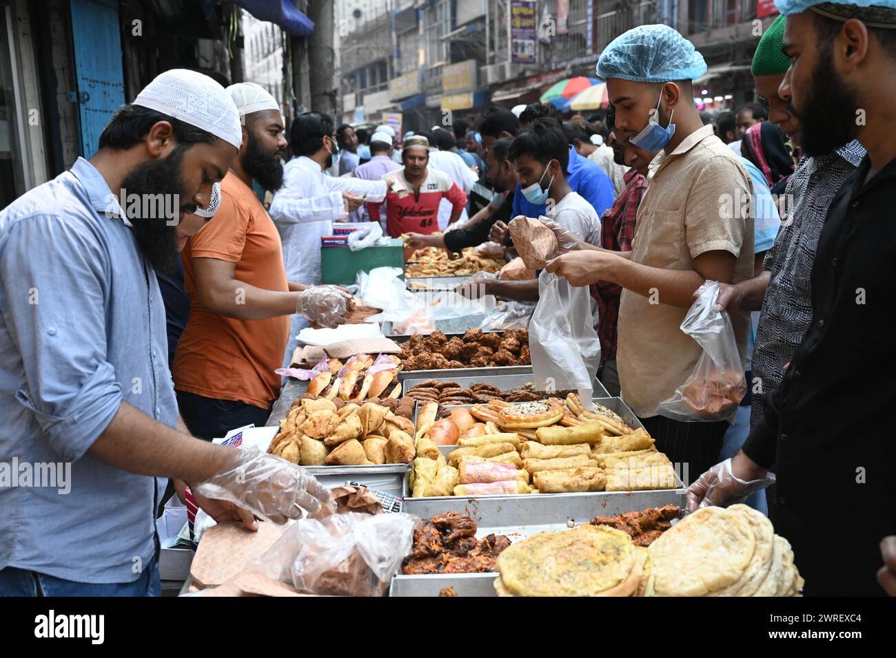 Street vendor sells iftar foods for breaking the daytime fast of holy ...