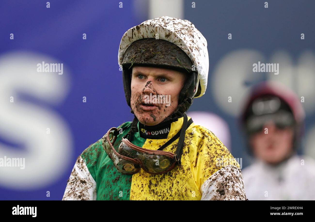 Jockey Tom Cannon on day one of the 2024 Cheltenham Festival at ...