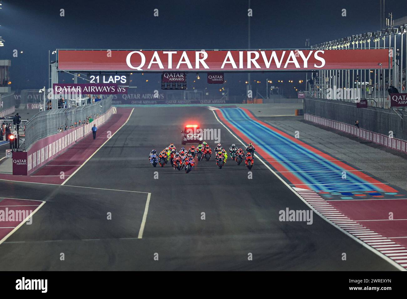 LUSAIL, QATAR - MARCH 10:General view of the start of the MotoGP race ...