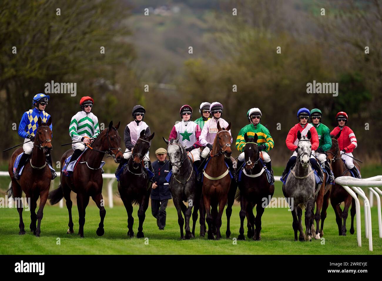 Runners and riders during the Sky Bet Supreme Novices' Hurdle on day ...