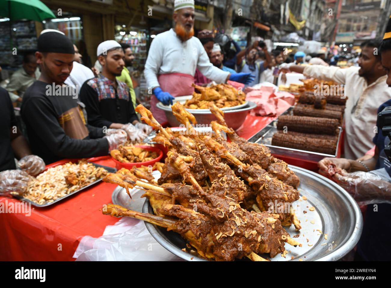 Street vendor sells iftar foods for breaking the daytime fast of holy ...