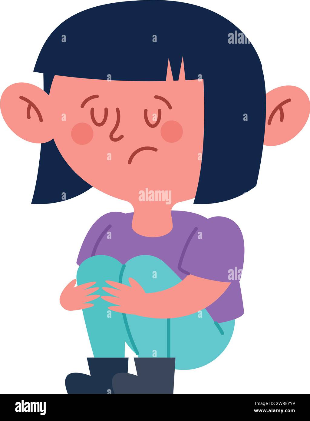 autism girl cute Stock Vector Image & Art - Alamy