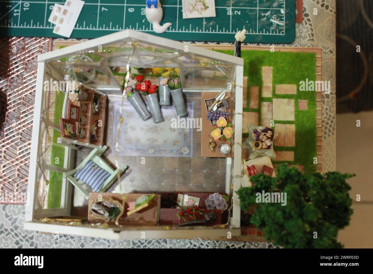 Miniature kitchen in a dollhouse setup Stock Photo - Alamy