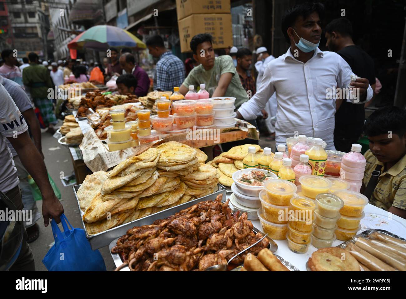 Street vendor sells iftar foods for breaking the daytime fast of holy ...