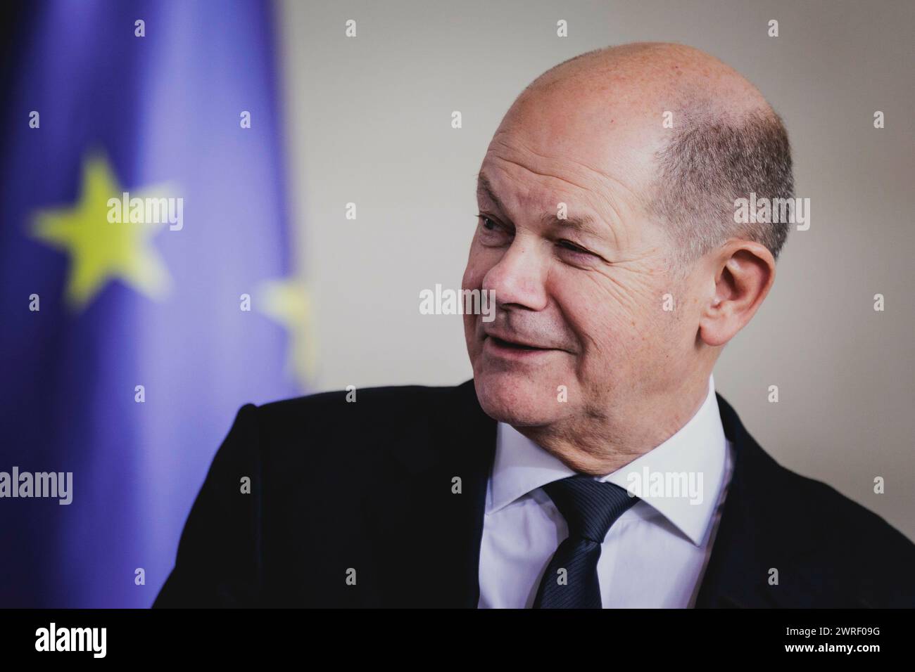 Olaf Scholz (SPD), Federal Chancellor, speaks to the media after a ...