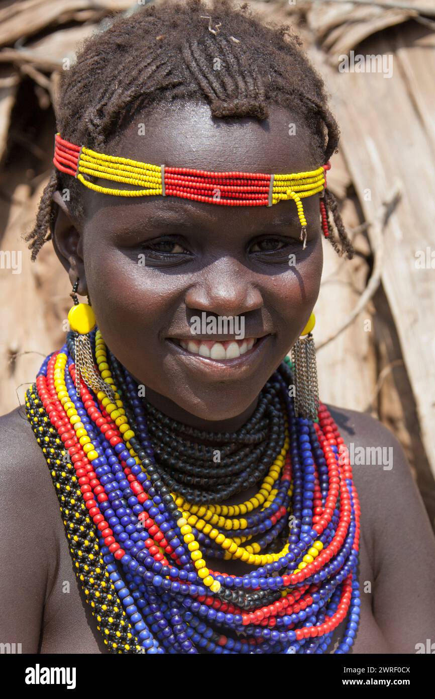 SOUTH OMO - ETHIOPIA - NOVEMBER 23, 2011: Portrait of the unidentified ...