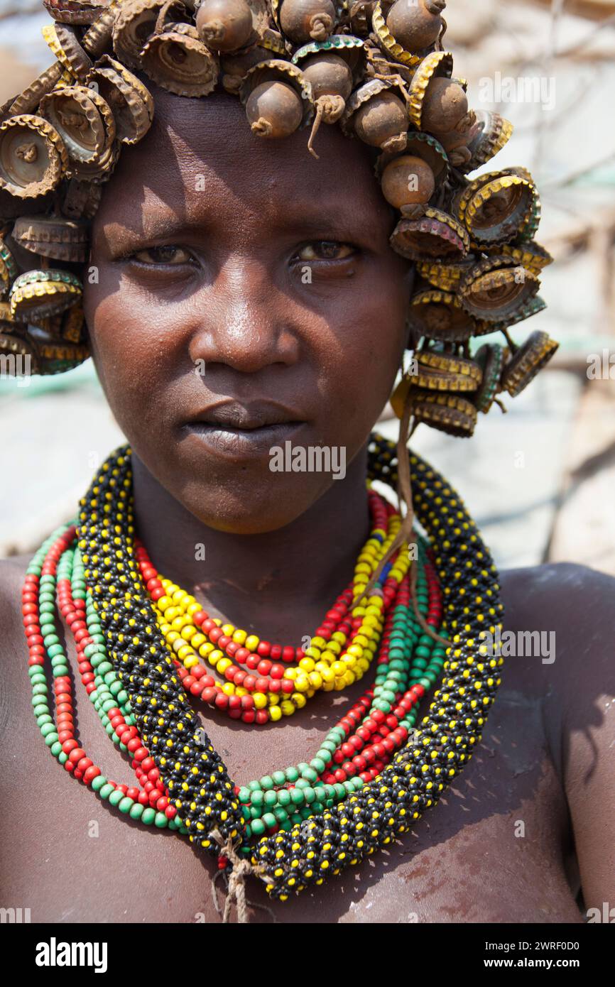 SOUTH OMO - ETHIOPIA - NOVEMBER 23, 2011: Portrait of the unidentified ...