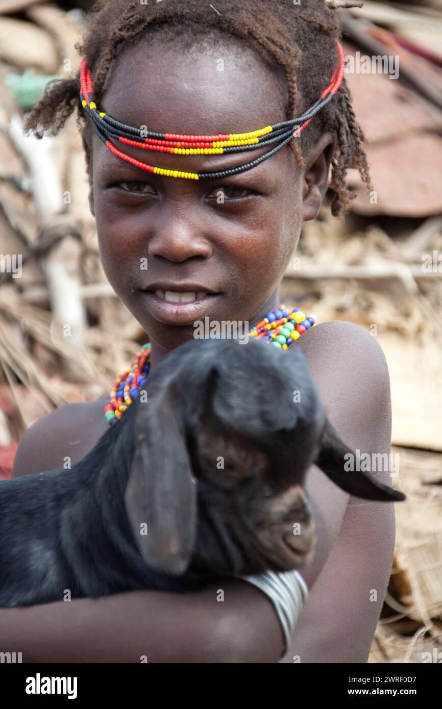 SOUTH OMO - ETHIOPIA - NOVEMBER 23, 2011: Portrait of the unidentified ...